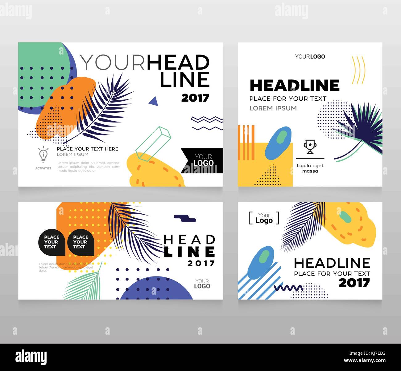 Headline banner - modern vector set of abstract images Stock Vector ...