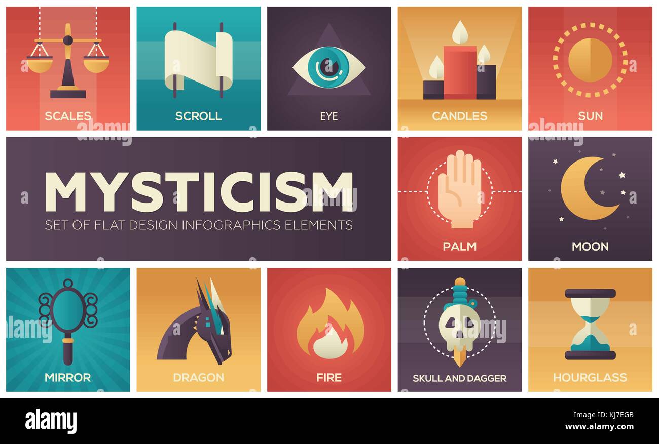Mysticism - set of flat design infographics elements Stock Vector Image ...