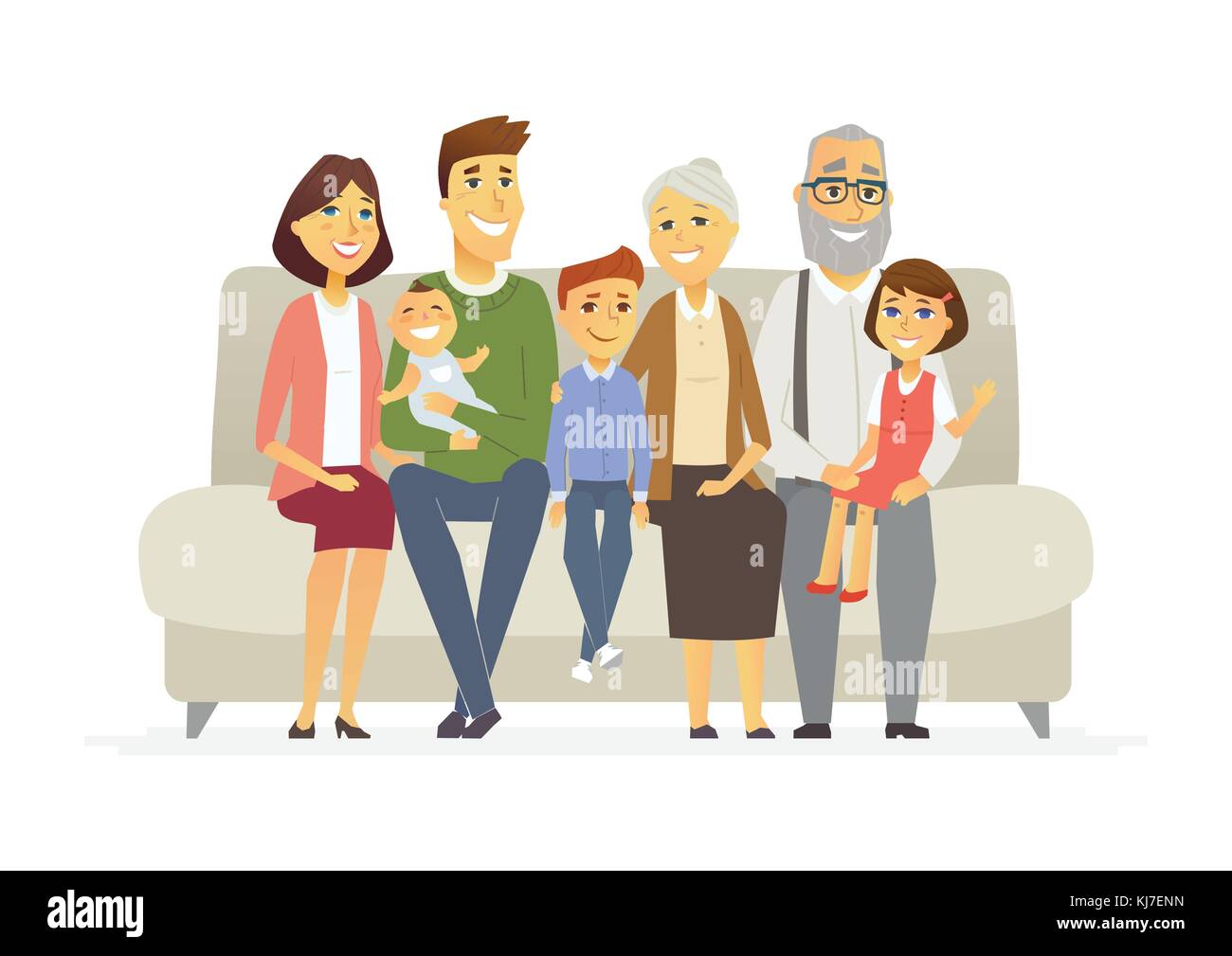 Happy family - cartoon people characters isolated illustration Stock ...