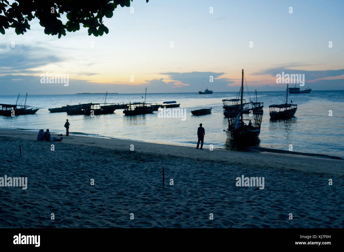 Beach in Stone Town, Zanzibar at Sunset Stock Photo - Alamy
