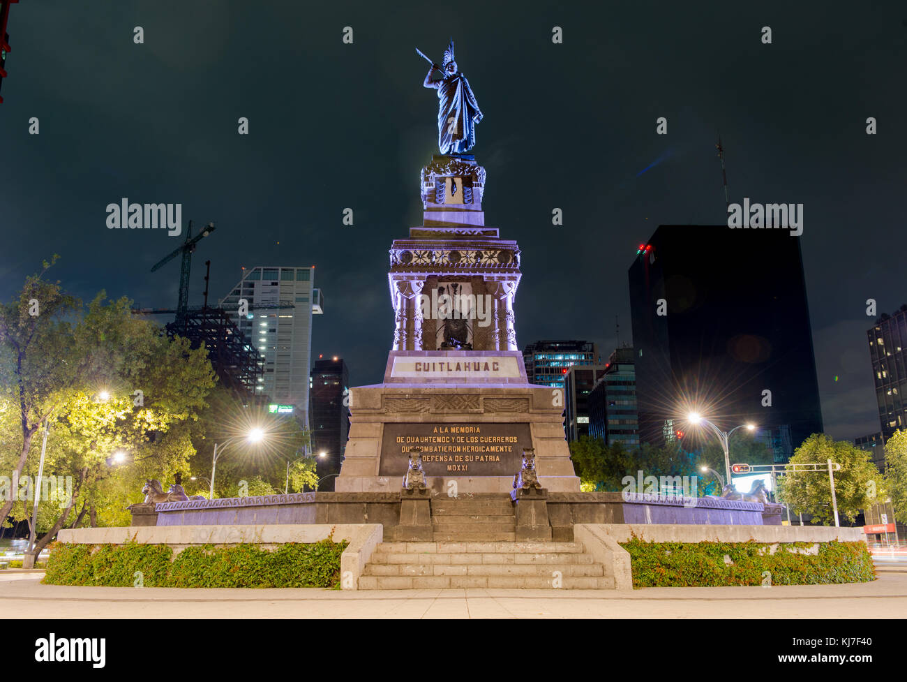 Monument to Cuitláhuac along Paseo de la Reforma in Mexico City, Mexico ...