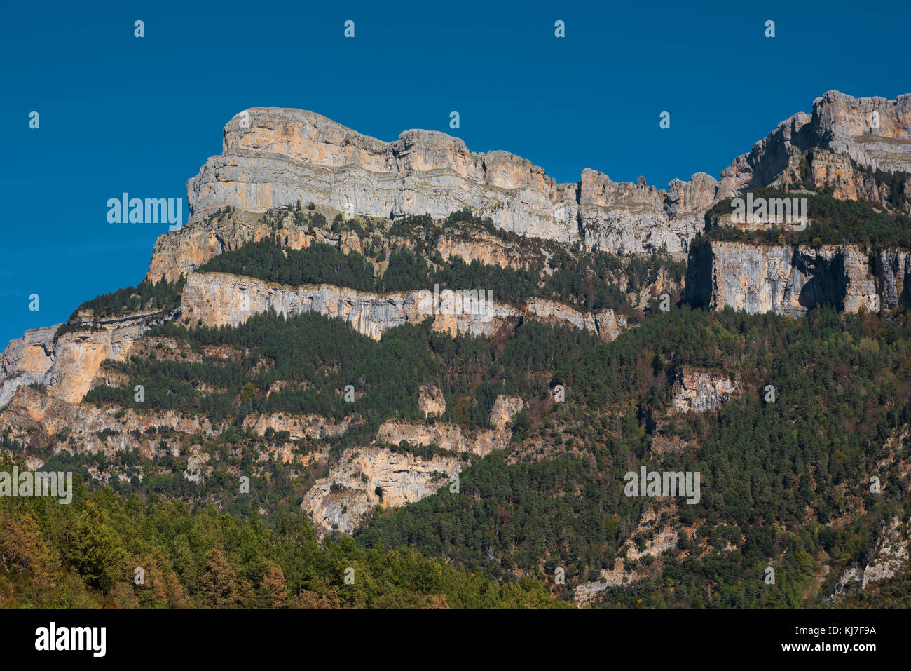 Mountain landscape in Ordesa National park, Pyrenees, Huesca Spain ...