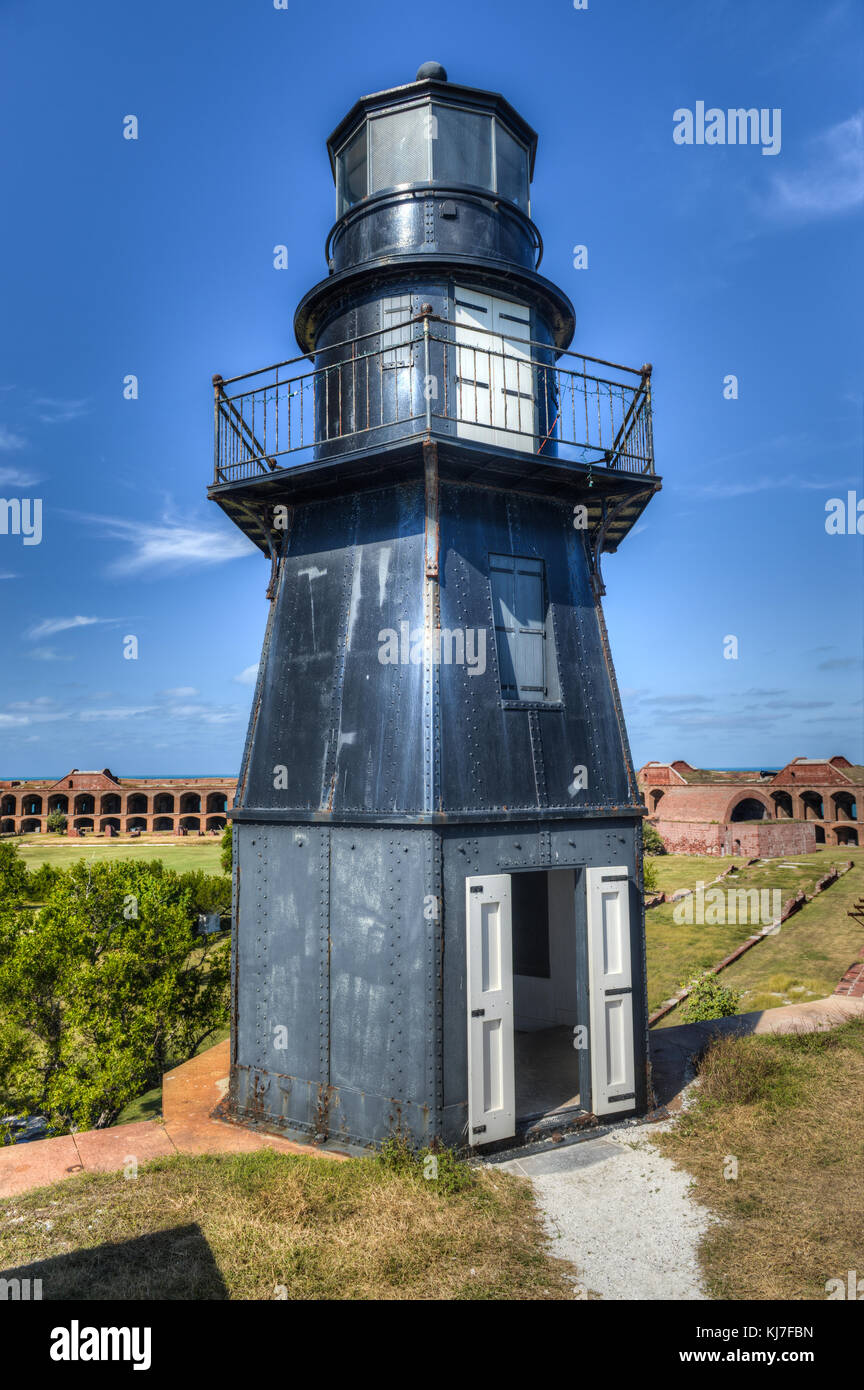Garden Key Lighthouse at Fort Jefferson in Dry Tortugas National Park ...