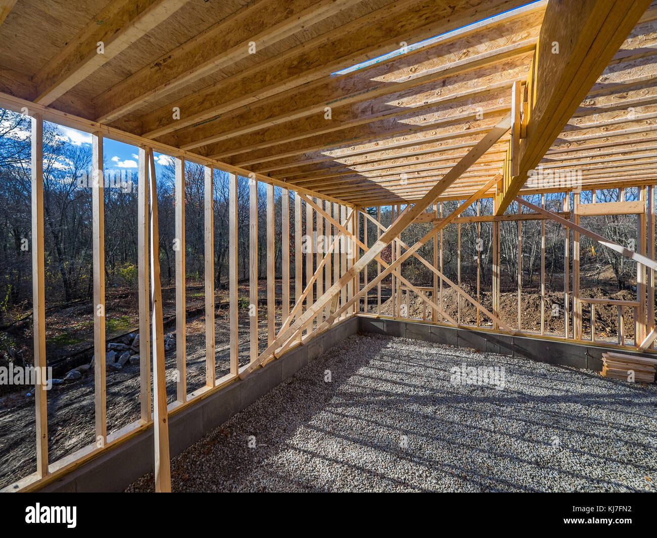 New house construction framing site Stock Photo - Alamy