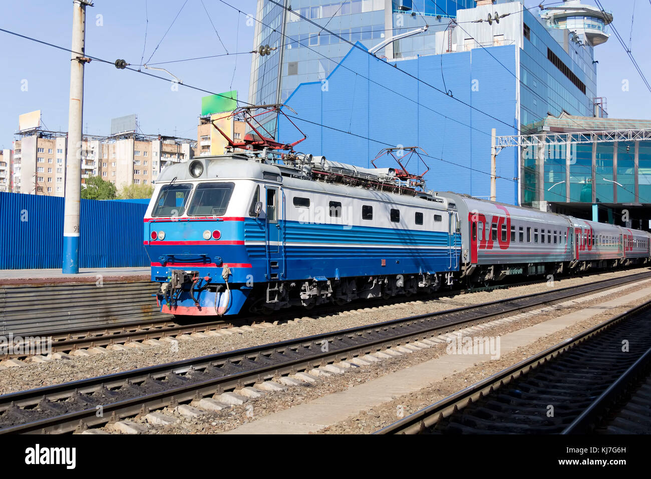 Image of Russian rail road locomotive Stock Photo - Alamy