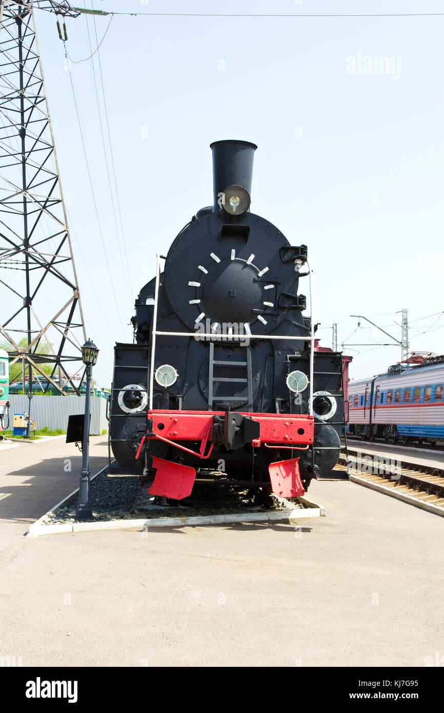Photo of Russian rail road locomotive in Samara Stock Photo - Alamy