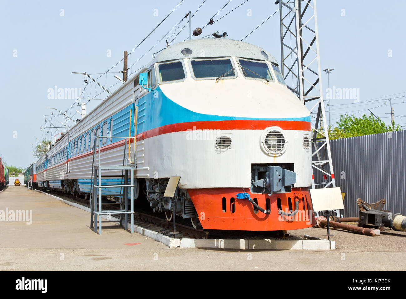 Photo of Russian rail road locomotive in Samara Stock Photo - Alamy