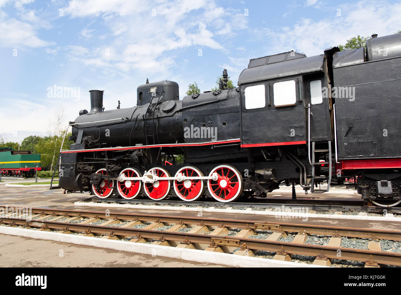 Photo of Russian rail road locomotive in Samara Stock Photo - Alamy