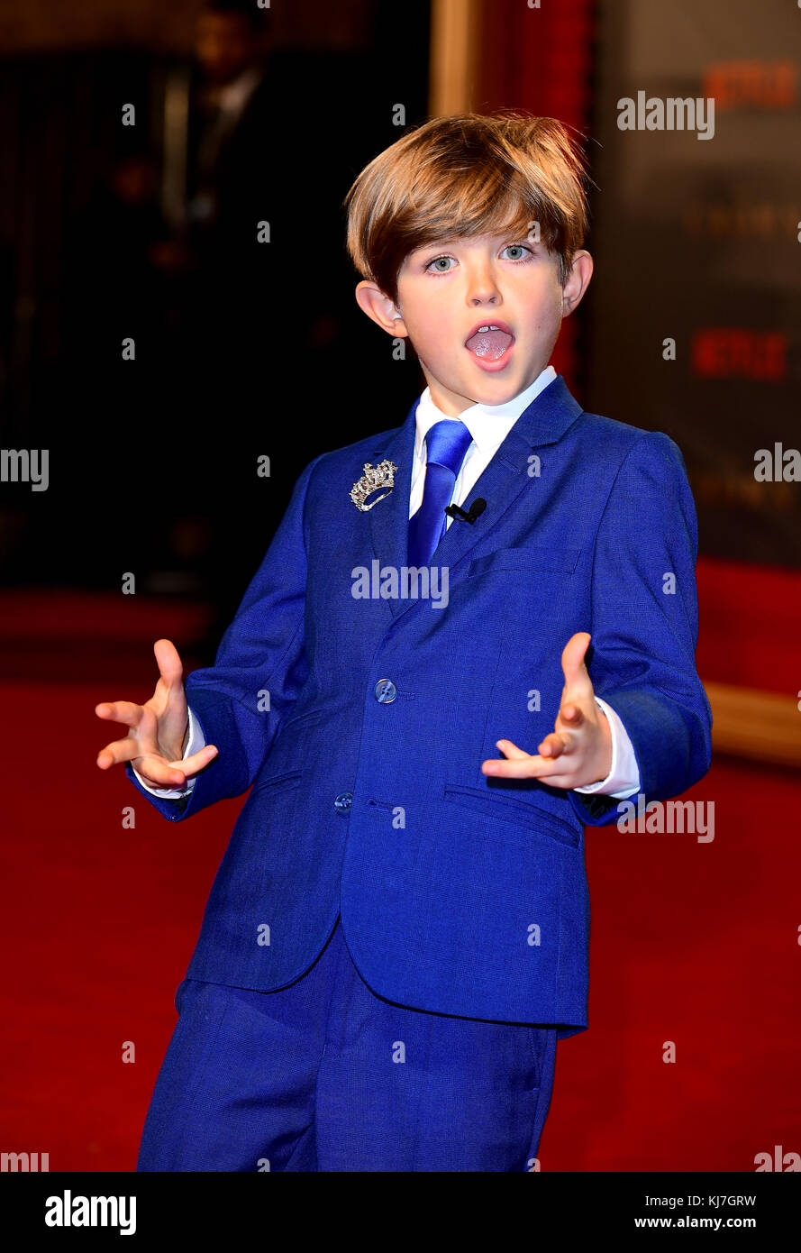 Billy Jenkins attending the season two premiere of The Crown at the ...