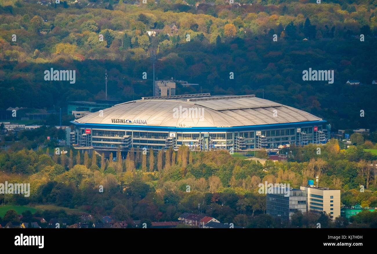 Arena on Schalke, Schalke Stadium, Veltins Arena, Veltins Arena seen from Essen, Bundesliga ...