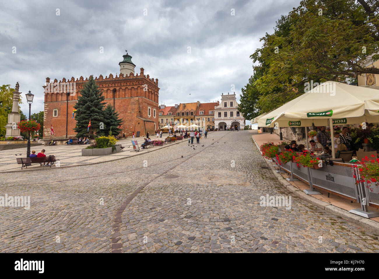 SANDOMIERZ, POLAND - 11 August, 2016: Main square in Sandomierz, very ...