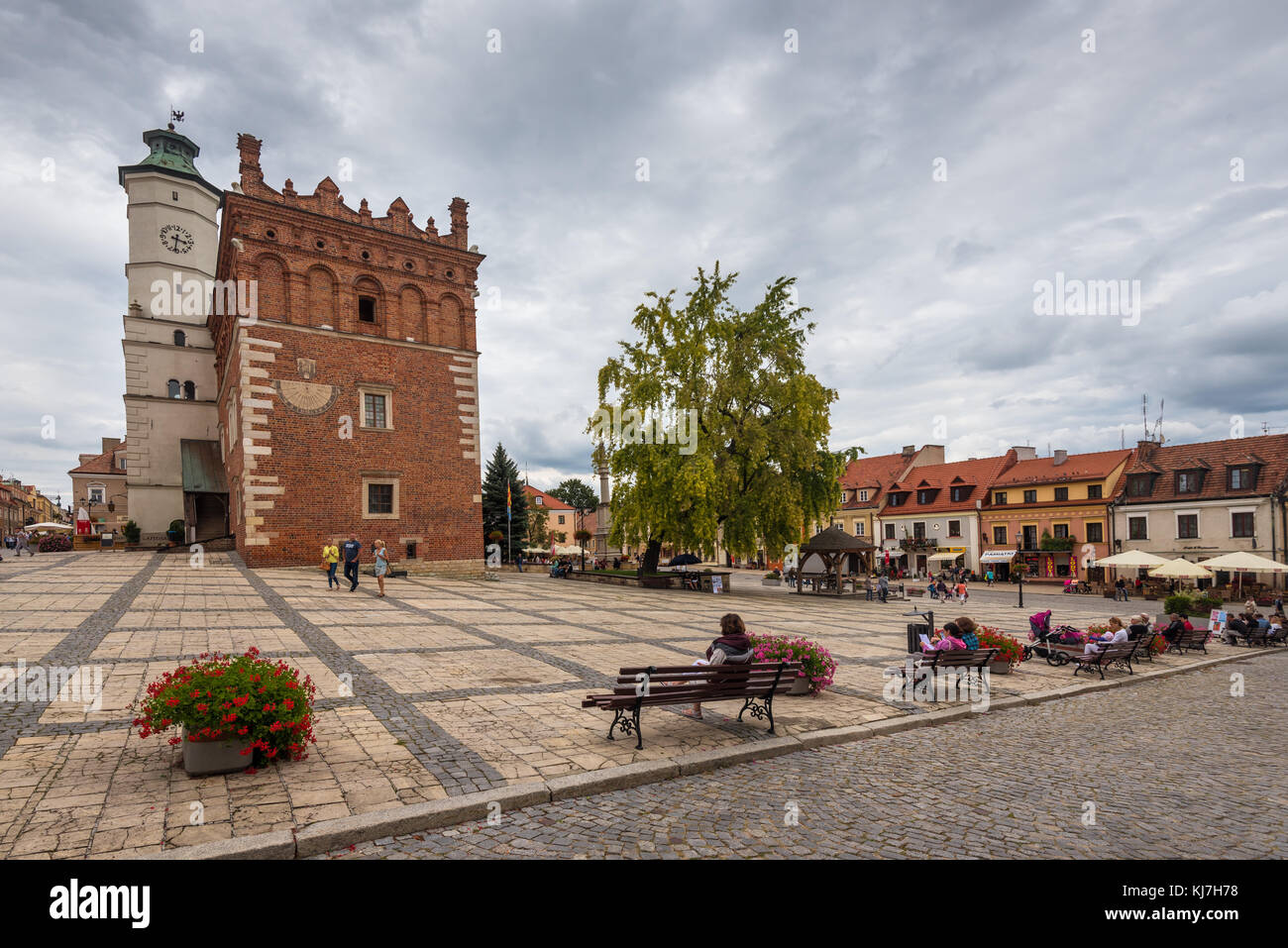 SANDOMIERZ, POLAND - 11 August, 2016: Main square in Sandomierz, very ...