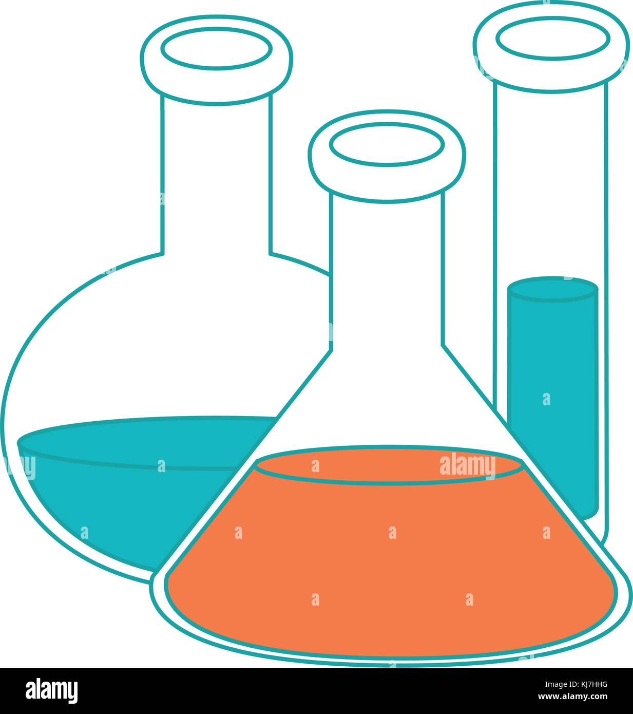 Flask of science laboratory and chemistry theme Isolated design Vector ...