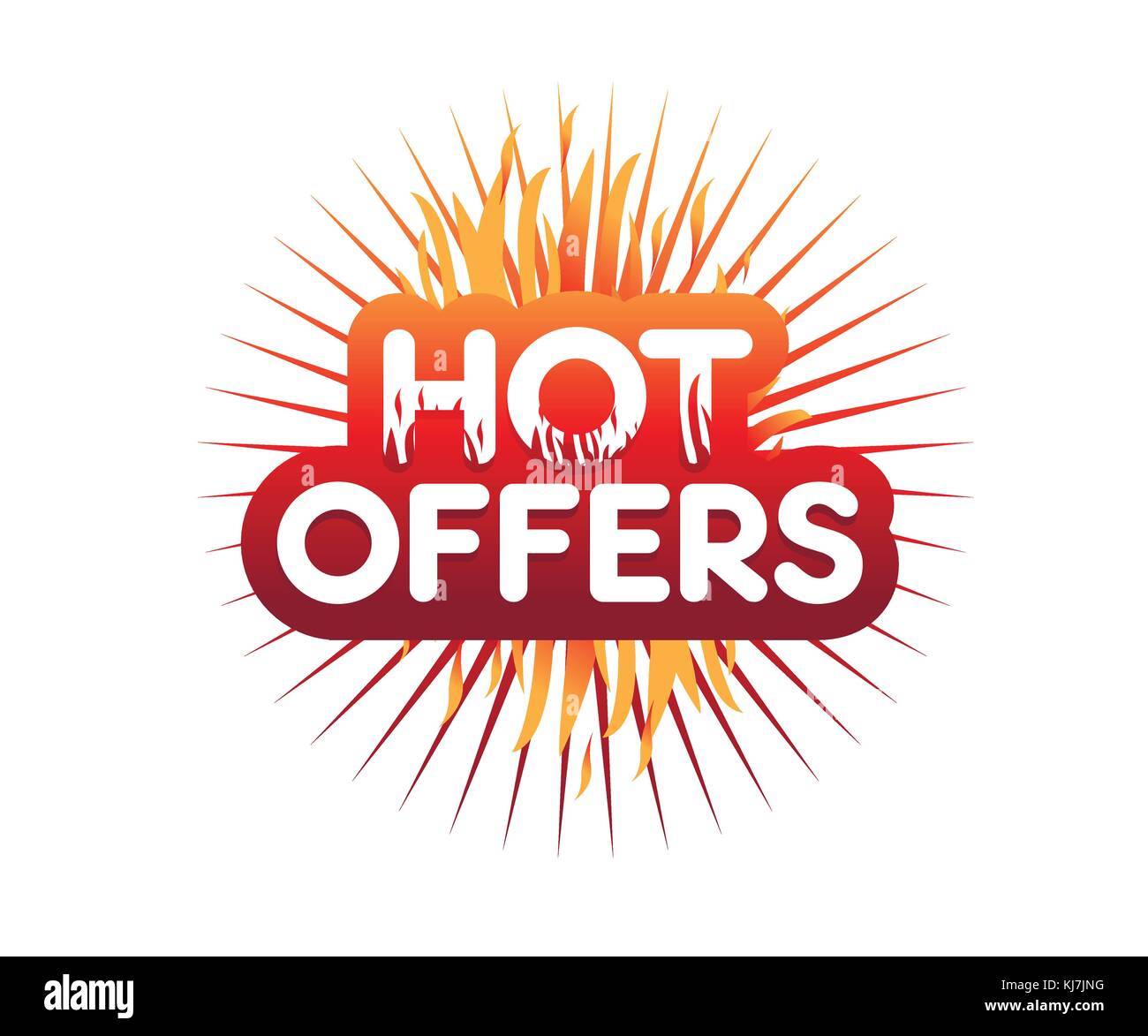 hot offers with flames, hot offers illustration, illustration design ...