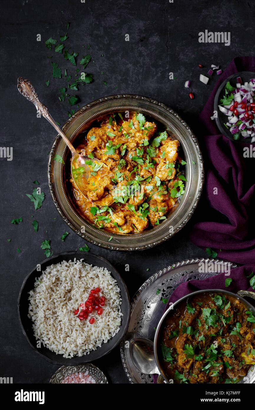 Indian Curry Dinner Stock Photo - Alamy