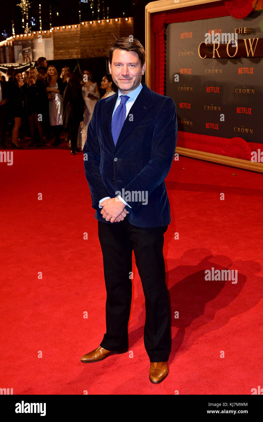 Ben Caron attending the season two premiere of The Crown at the Odeon ...