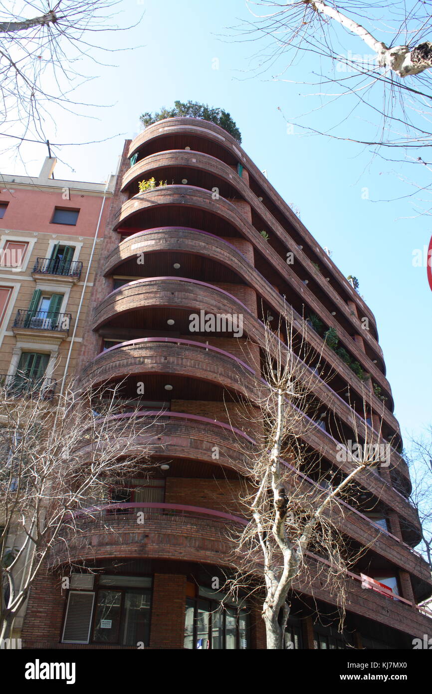 Typical catalonian residential building in Barcelona, Spain Stock Photo ...