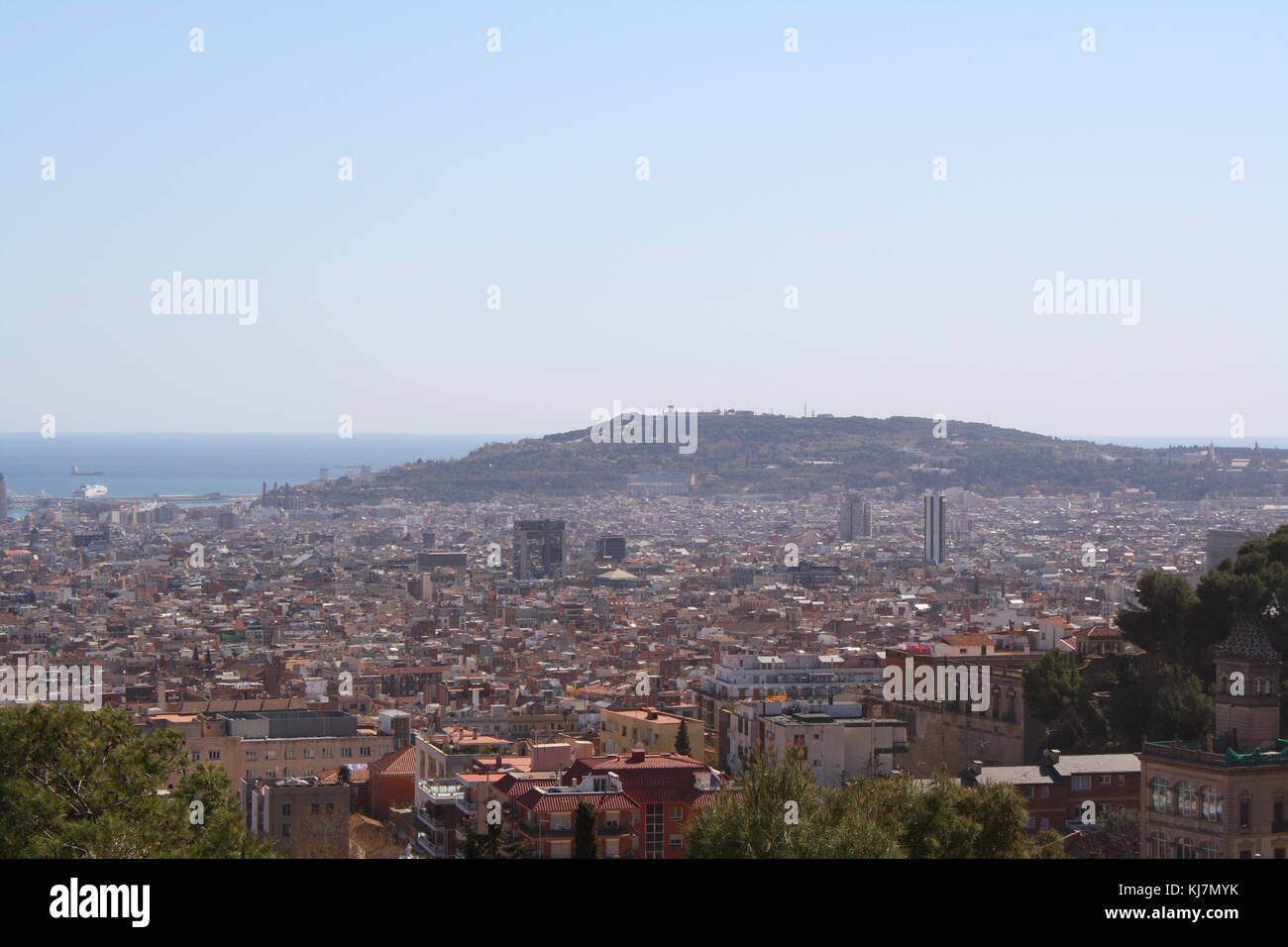 The panoramic view of Barcelona city from above Stock Photo - Alamy