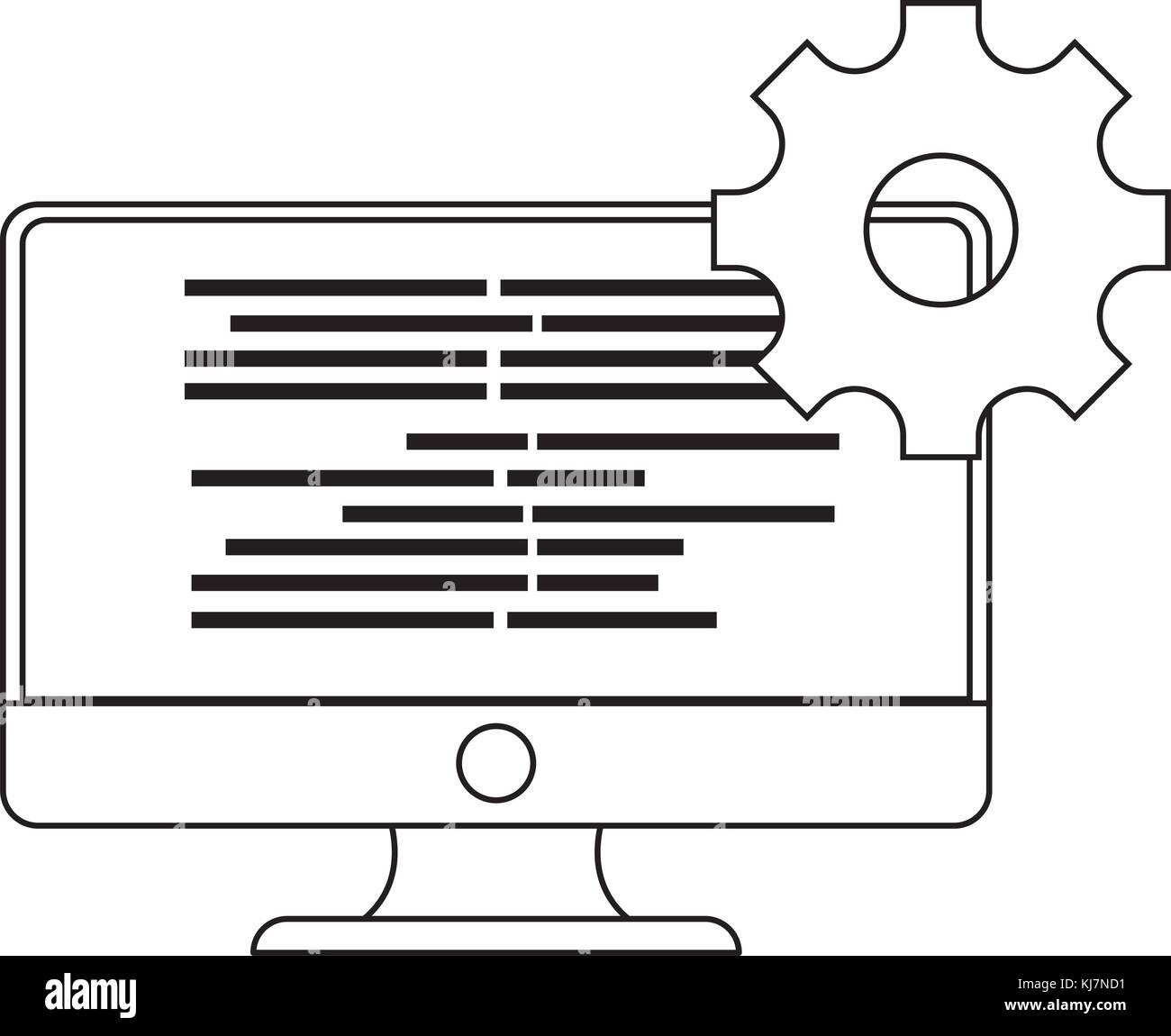 Computer and gear design Stock Vector Image & Art - Alamy