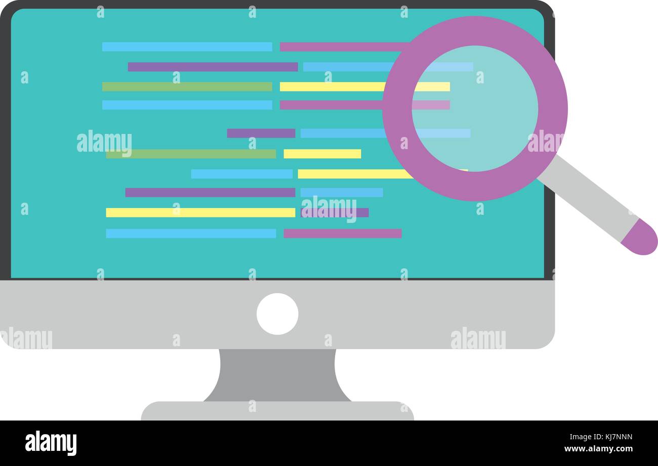 Computer and lupe design Stock Vector Image & Art - Alamy