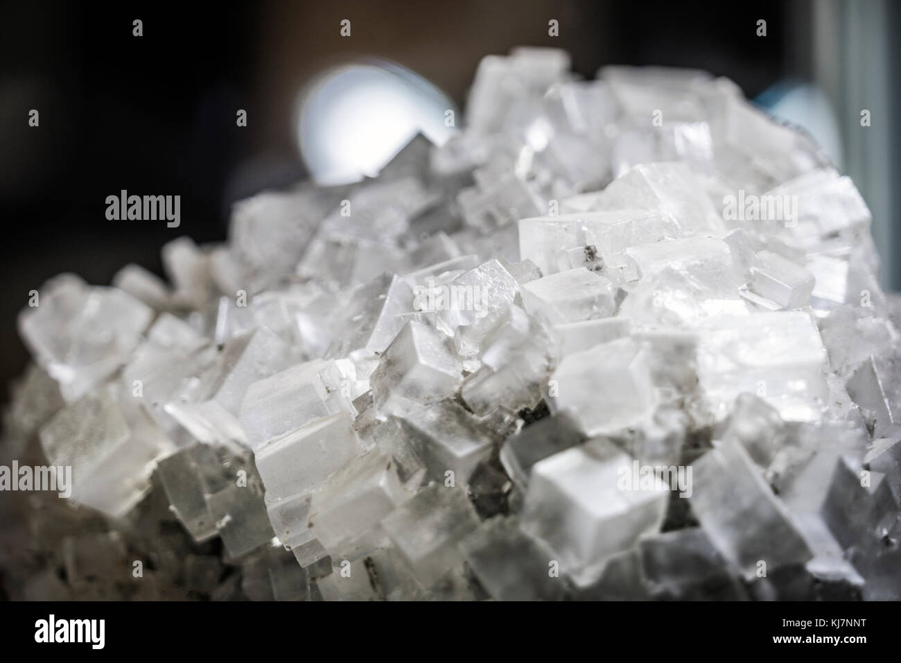 Many big salt crystals on dark background Stock Photo - Alamy