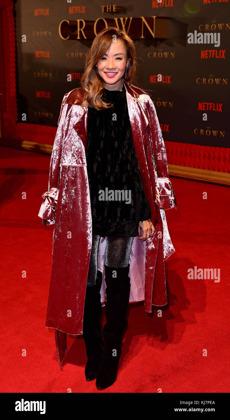 Jade Seah attending the season two premiere of The Crown at the Odeon ...
