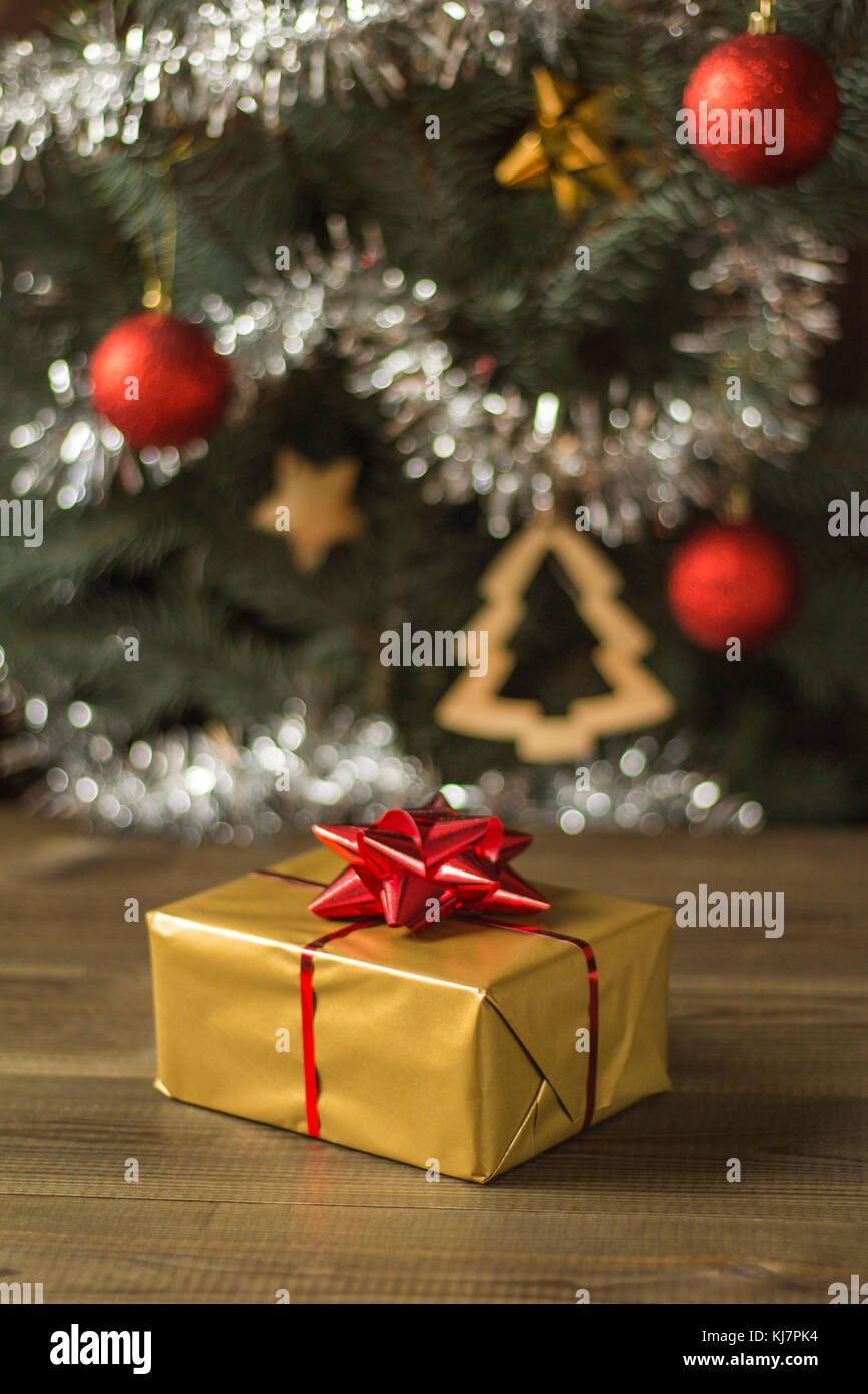 christmas gift under christmas tree Stock Photo - Alamy