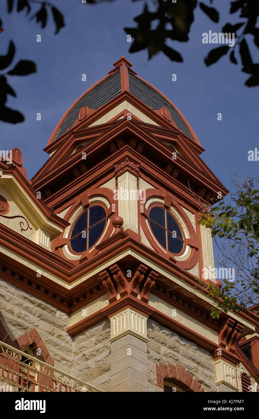 Courthouse official government building with clock and rock walls Stock ...