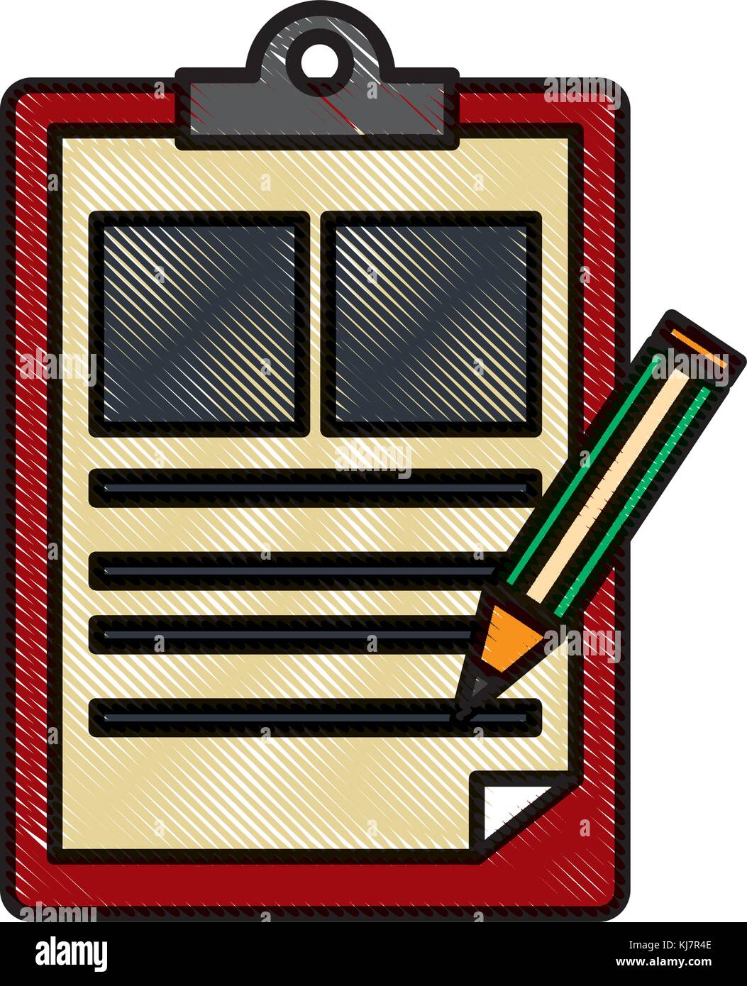 Document board with pencil Stock Vector Image & Art - Alamy
