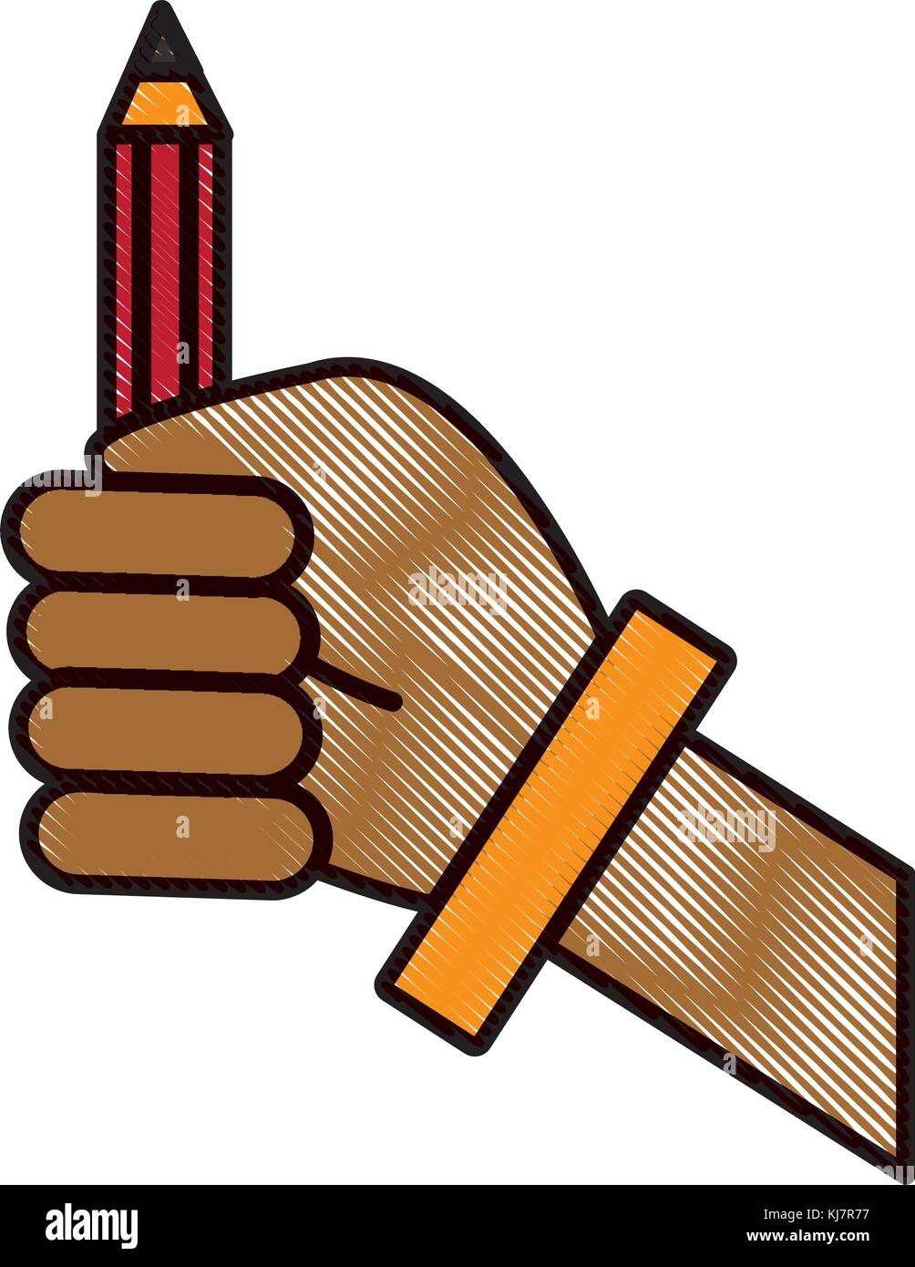 Hand with pencil Stock Vector Image & Art - Alamy