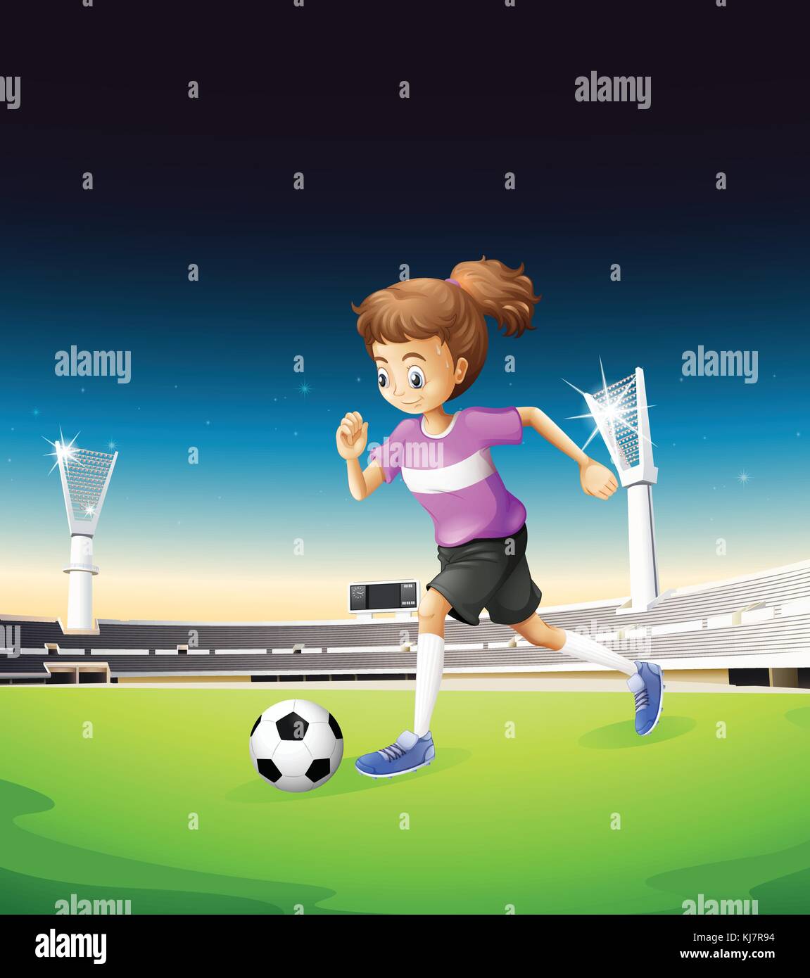 Young woman football field Stock Vector Images - Alamy