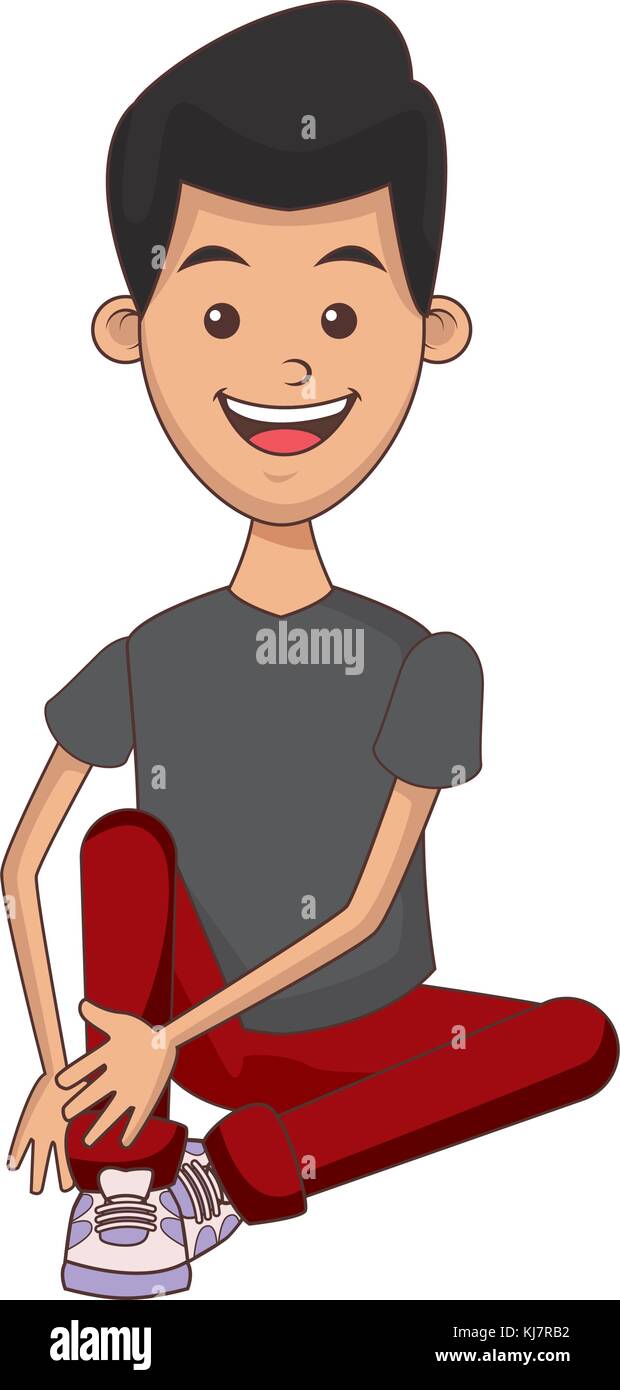 Boy seated cartoon Stock Vector Image & Art - Alamy