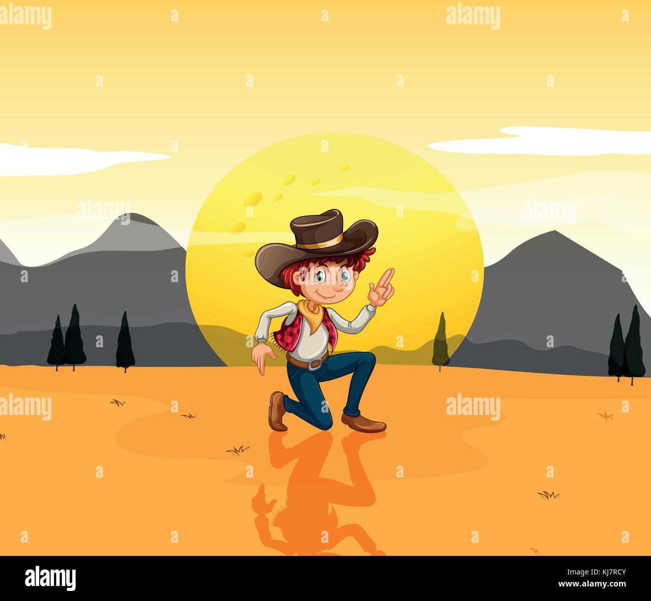 Teen boy cowboy hat Stock Vector Images - Alamy
