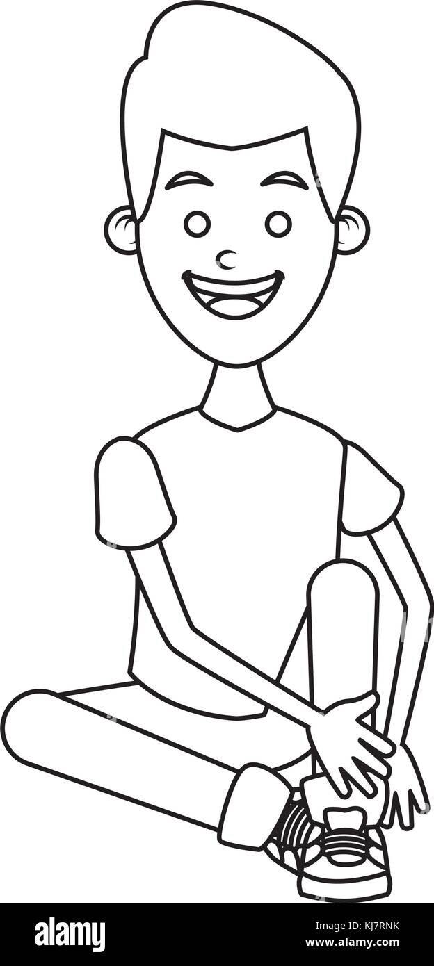Boy seated cartoon Stock Vector Image & Art - Alamy