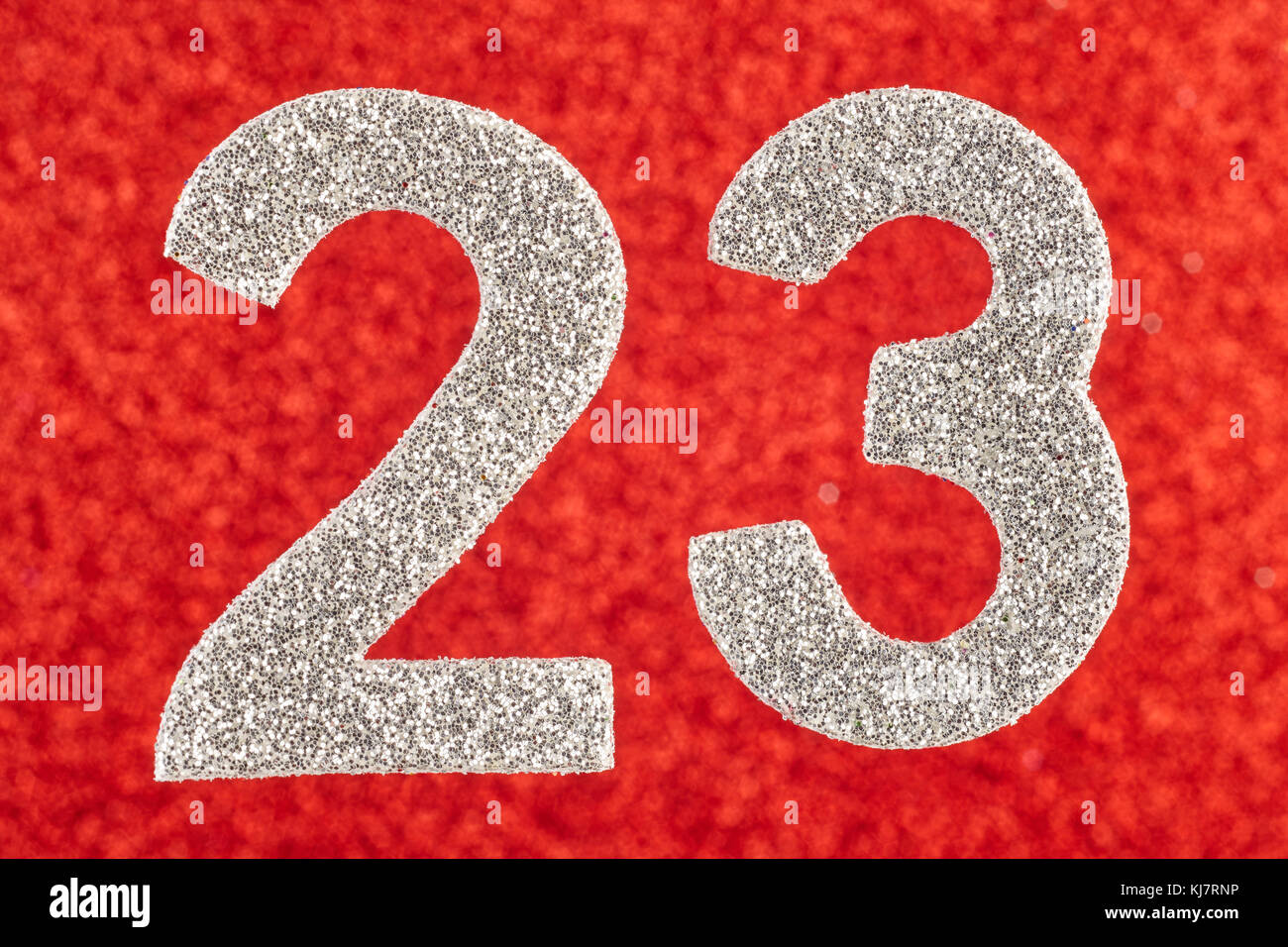 Number twenty-three silver over a red background. Anniversary ...
