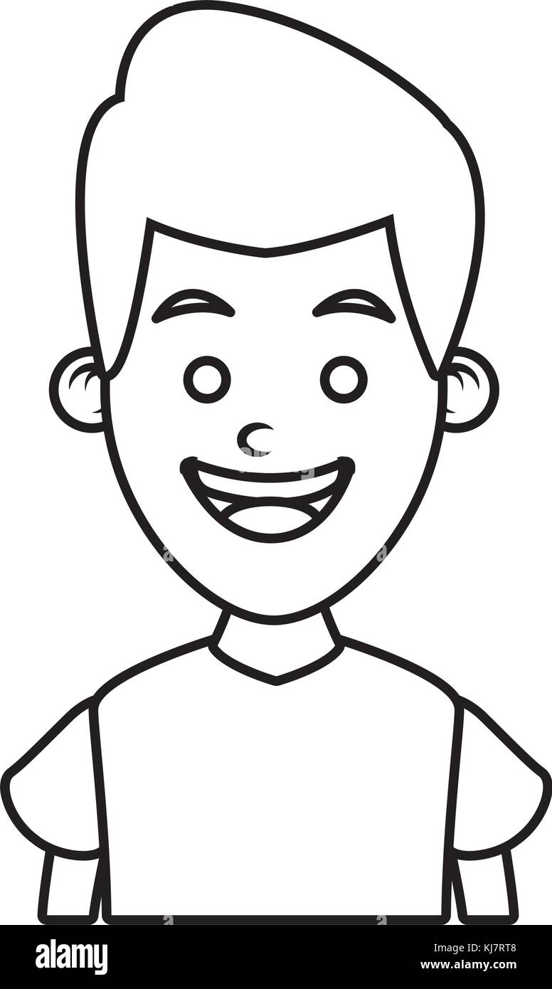 Boy smiling profile Stock Vector Image & Art - Alamy