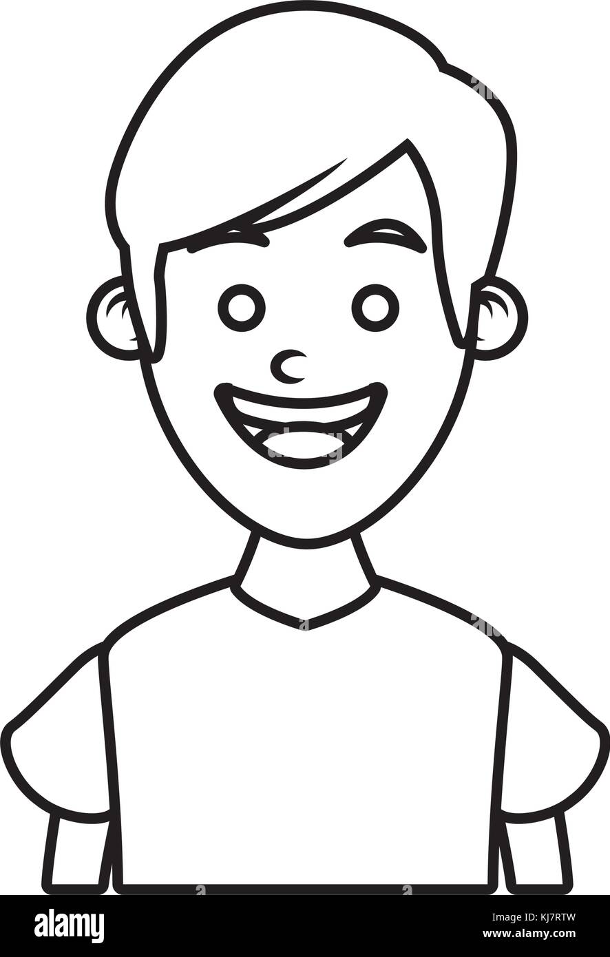 Boy smiling profile Stock Vector Image & Art - Alamy