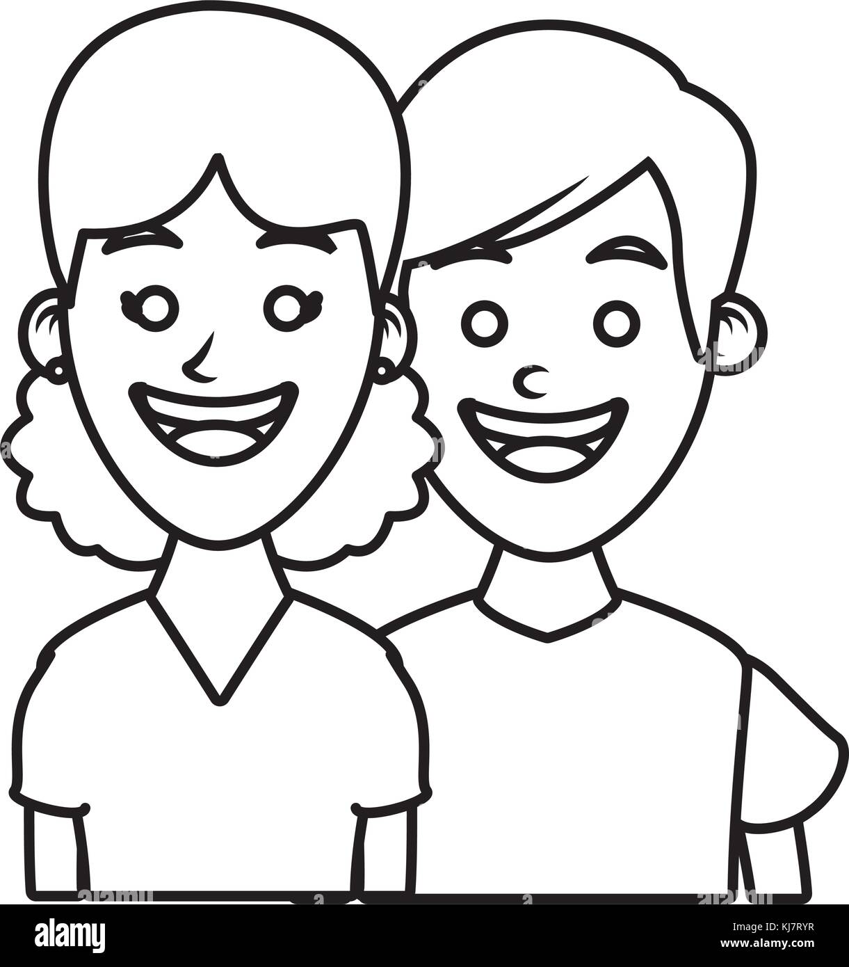 Couple of friends cartoon Stock Vector Image & Art - Alamy