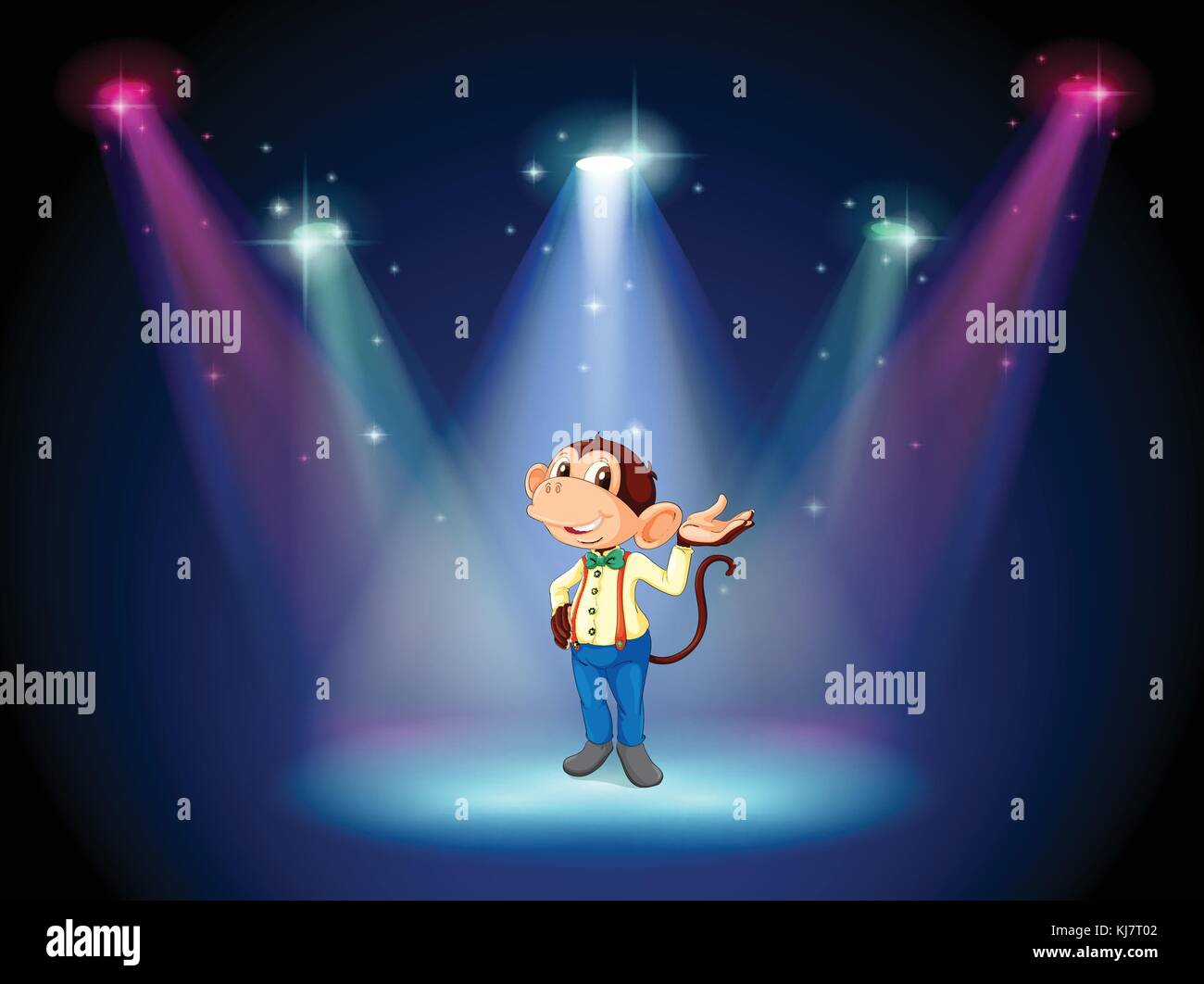 Illustration of a monkey standing at the stage Stock Vector Image & Art ...