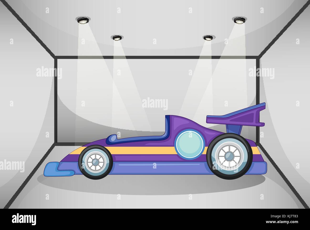 Illustration of a violet sports car inside the garage Stock Vector ...