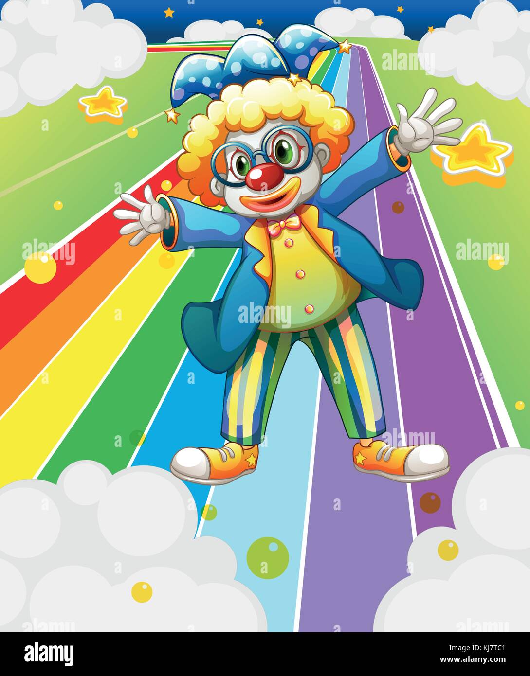 Illustration of a clown at the colorful road Stock Vector Image & Art ...