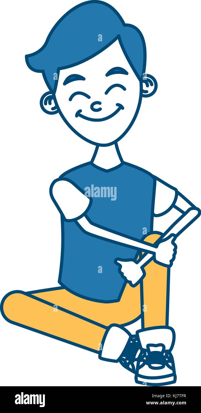Boy seated cartoon Stock Vector Image & Art - Alamy