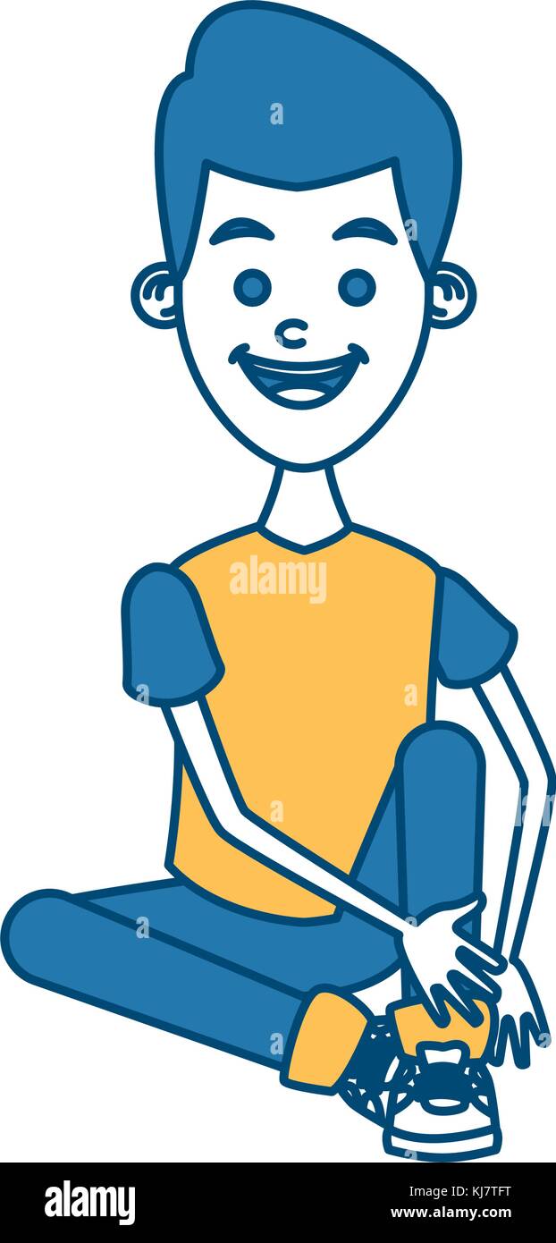 Boy seated cartoon Stock Vector Image & Art - Alamy