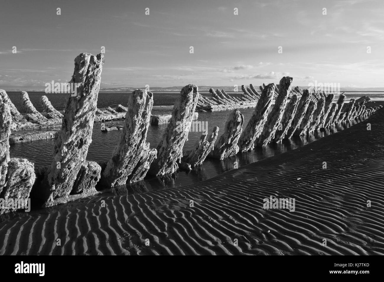 infrared picture of the exposed wreck of the wooden Norwegian barque SS ...