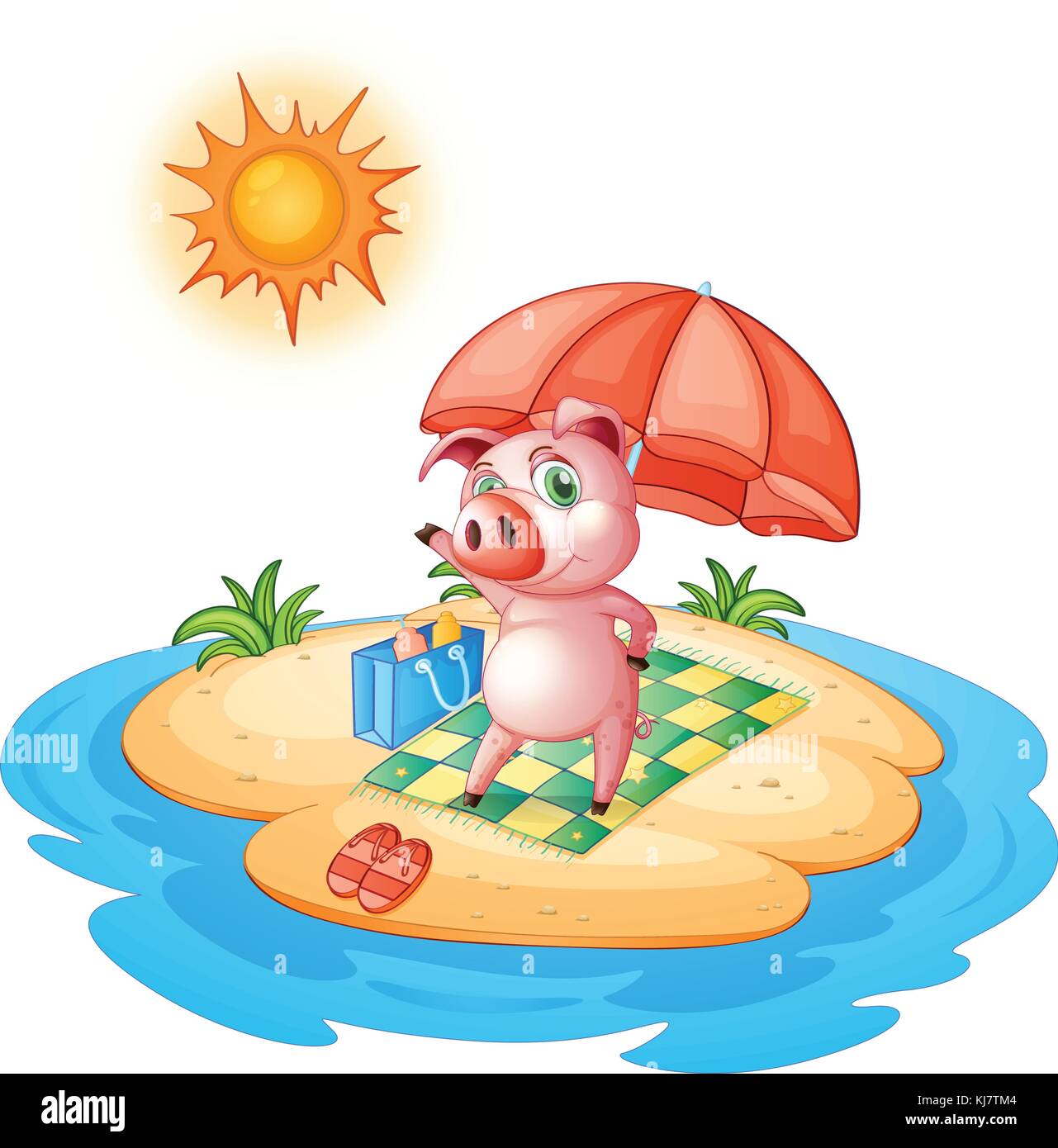 Alone on a beach Stock Vector Images - Alamy