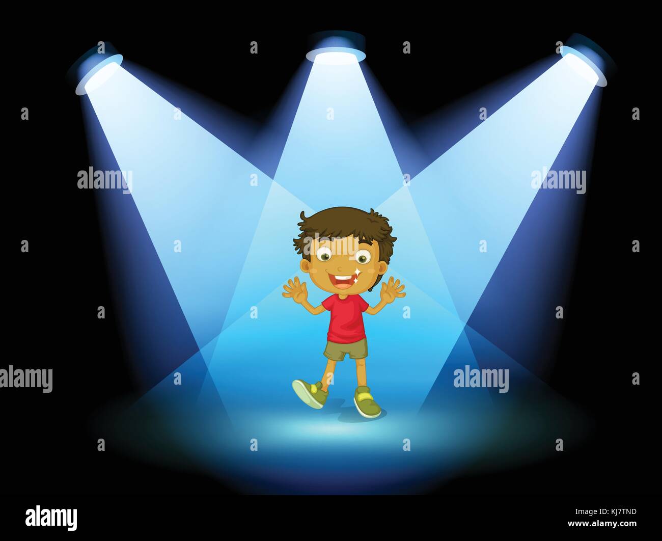 Illustration of a little kid at the center of the stage Stock Vector ...