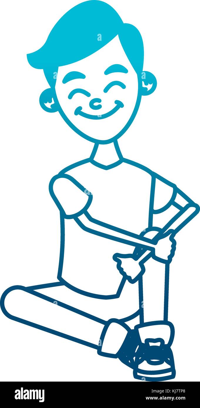 Boy seated cartoon Stock Vector Image & Art - Alamy