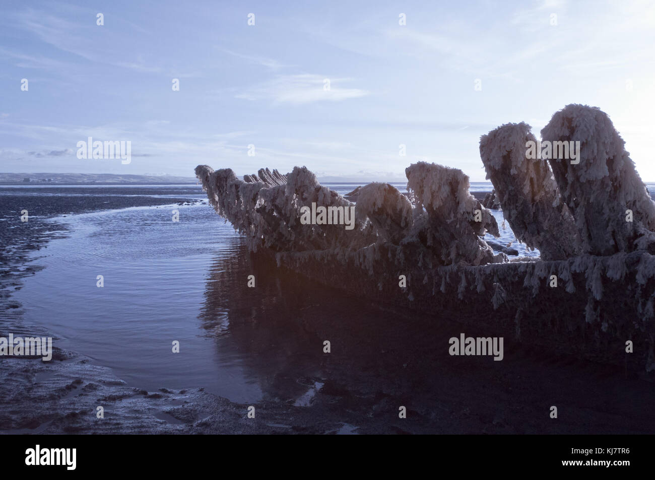 infrared picture of the exposed wreck of the wooden Norwegian barque SS ...