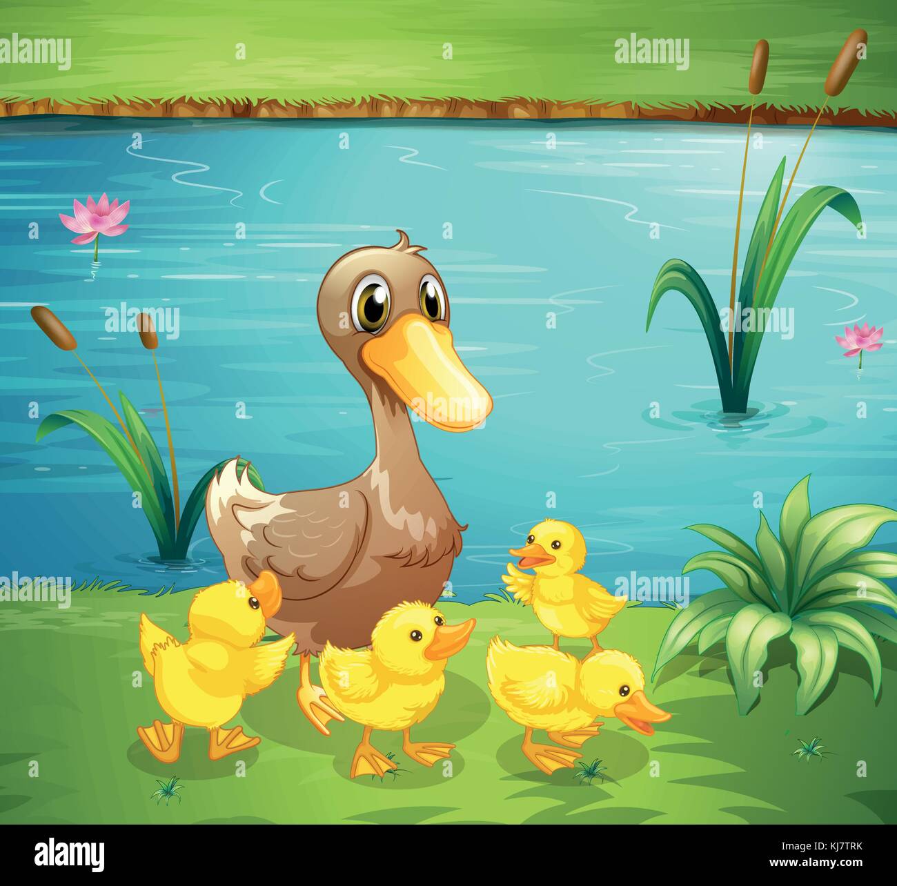 Mother and duckling Stock Vector Images - Alamy