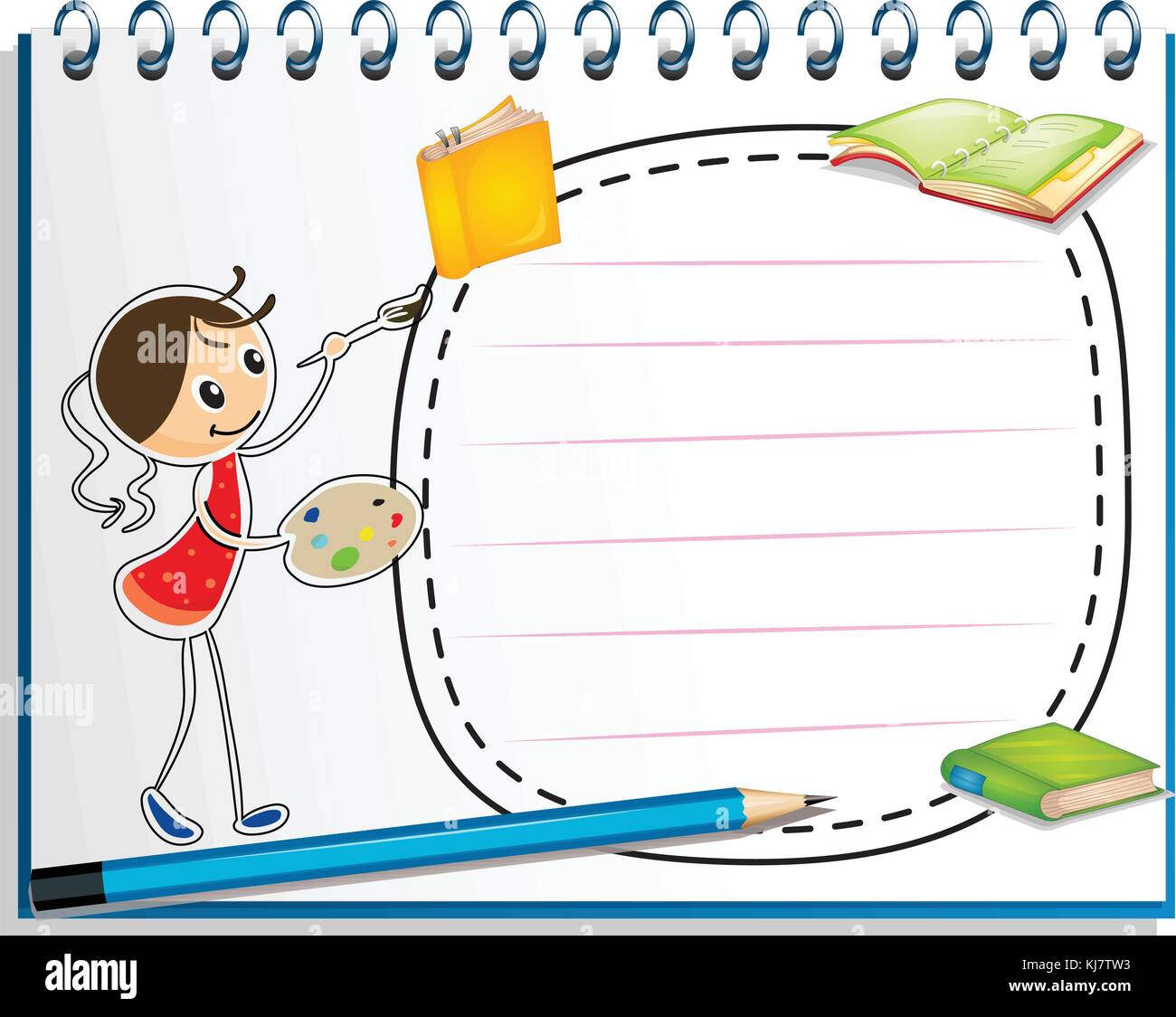 Young lady writing note Stock Vector Images - Alamy